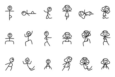Hand drawn stickman set Royalty Free Vector Image