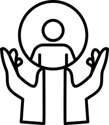 Hands human protecting figure silhouette Vector Image