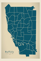 Modern city map - buffalo new york Royalty Free Vector Image