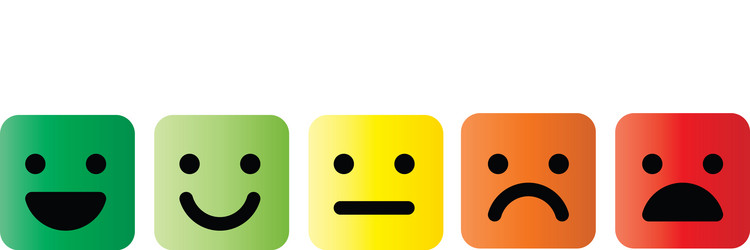 Basic emoticons set five facial expression Vector Image