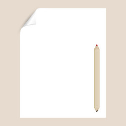 Blank paper page with pencil empty template Vector Image