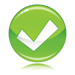 Green tick check mark icon simple style Royalty Free Vector