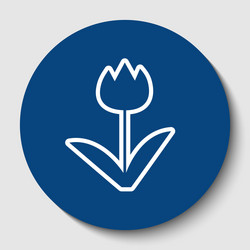 Tulip sign lemon scribble icon on white Royalty Free Vector