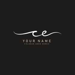 Ce handwritten signature logo - logo template Vector Image