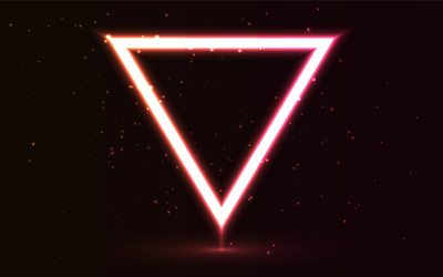 Techno neon triangles with light effects in the Vector Image