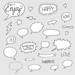 Set hand-drawn doodle frames Royalty Free Vector Image
