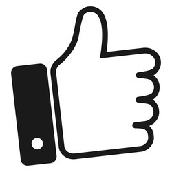Thumb up symbol transparent like icon finger up Vector Image