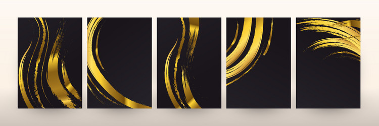 Premium black and gold cover design set Royalty Free Vector
