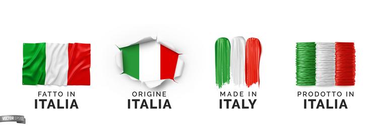 Made in italy stamp set italian product label Vector Image