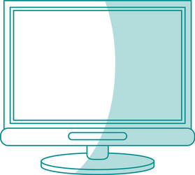 Blurred silhouette cartoon front view computer Vector Image