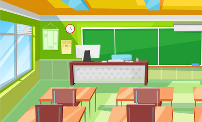 School classroom interior room blackboard Vector Image