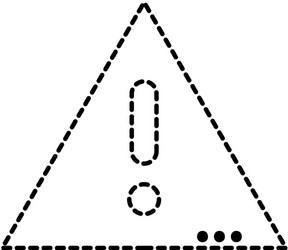 Dotted shape caution emblem alert inside computer Vector Image