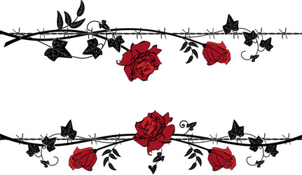 Rose Divider Black and White Vector Images (57)