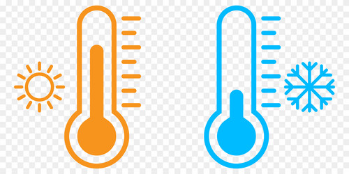 Thermometer with heat and cold measurement scale Vector Image