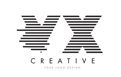 Creative blue letters vx v x logo with leading Vector Image