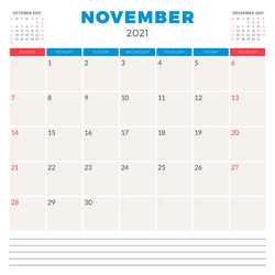 Business planner calendar template weekly Vector Image