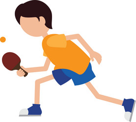 Cartoon boy player ping pong Royalty Free Vector Image