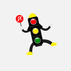 Cartoon traffic light character design Royalty Free Vector
