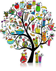 Beer tree sketch for your design Royalty Free Vector Image