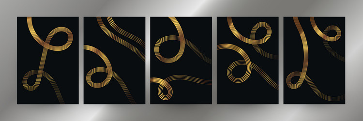 Premium black and gold cover design set Royalty Free Vector