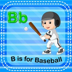 Flashcard letter b is for bat Royalty Free Vector Image