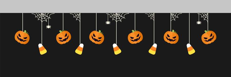 Happy halloween border banner with candy corn Vector Image