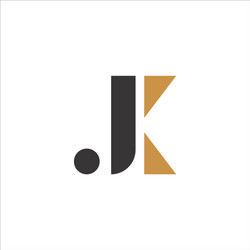 Initial letter jk logo or kj design te Royalty Free Vector
