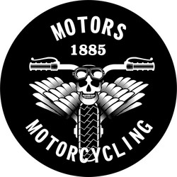 Motorcycle ribbon emblem Royalty Free Vector Image