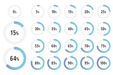 Set 0-100 percentage diagram ready to use Vector Image