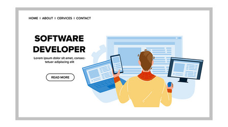 Software developer man Royalty Free Vector Image