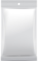 White blank foil food snack sachet bag packaging Vector Image