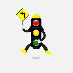 Cartoon traffic light character design Royalty Free Vector