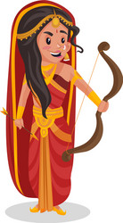 Draupadi cartoon character Royalty Free Vector Image