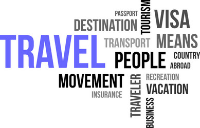 Travel europe word text creative design Royalty Free Vector