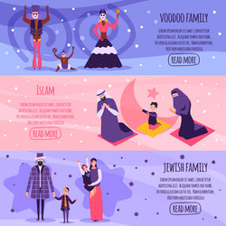 Religions banner set Royalty Free Vector Image