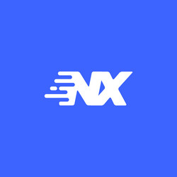 Letter nx fast speed technology modern logo design