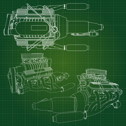 Diesel Engine Blueprint Vector Images (over 380)