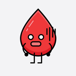 Blood character with cute face and simple body Vector Image