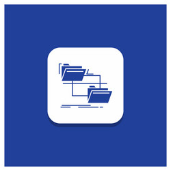 Blue round button for file object processing Vector Image