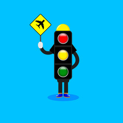 Cartoon traffic light character design Royalty Free Vector