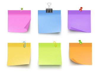 Post it notes icons set Royalty Free Vector Image
