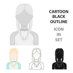 Pigtails icon cartoon single avatarpeaople icon Vector Image