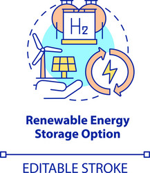 Renewable energy storage option concept icon Vector Image