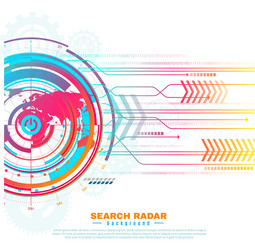 Radar screen background sonar Royalty Free Vector Image