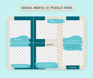 Social media posts puzzle template Royalty Free Vector Image