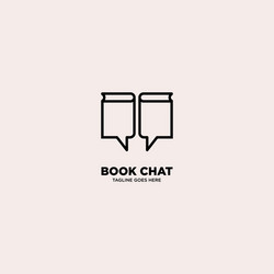 Book talk logo design Royalty Free Vector Image