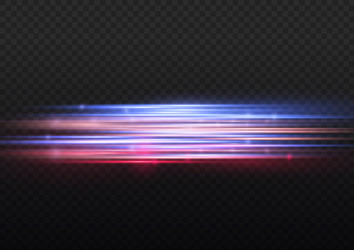 Horizontal light rays flash red line Royalty Free Vector