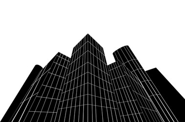 Skyscrapers black and white Royalty Free Vector Image