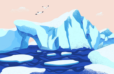 Arctic ice landscape Royalty Free Vector Image