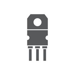 Transistor chip icon symbol electronic component Vector Image